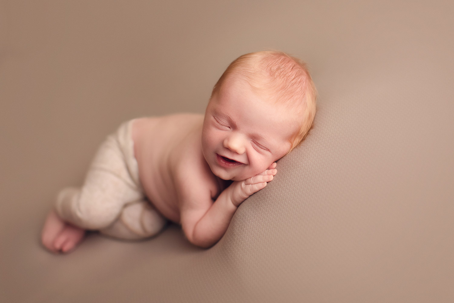 Cute Smiling Newborn Baby Boy